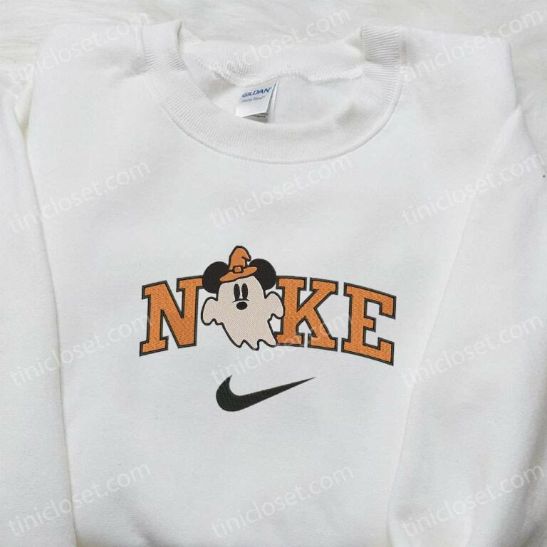 Nike x Ghost Mickey Mouse Ghost Embroidered Shirt, Disney Halloween ...