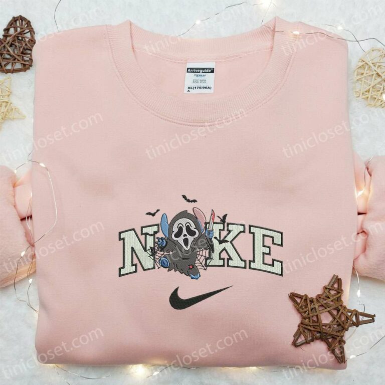 Nike x Ghostface Stitch Embroidered Sweatshirt, Halloween Embroidered T ...