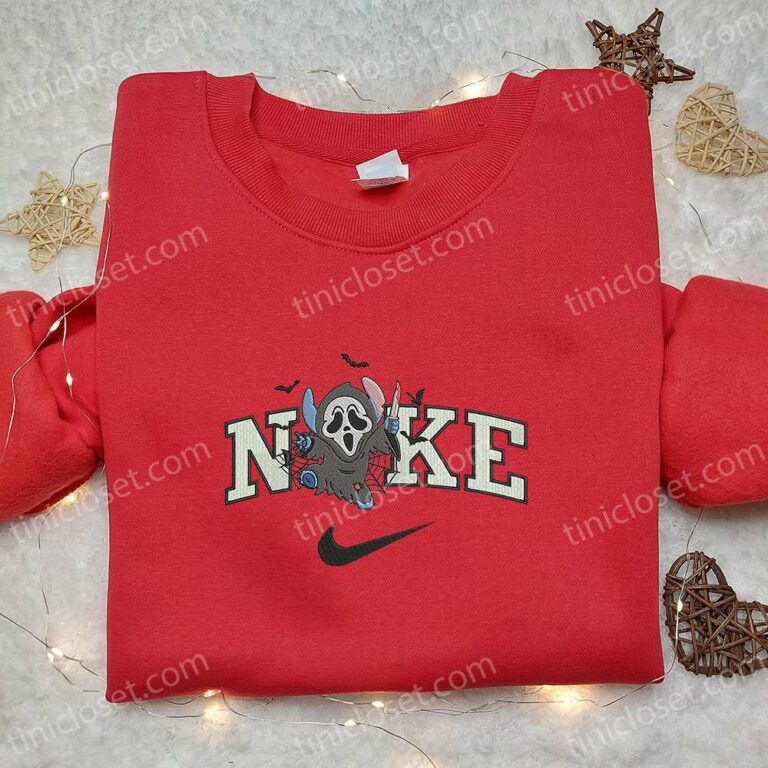 Nike x Ghostface Stitch Embroidered Sweatshirt, Halloween Embroidered T ...