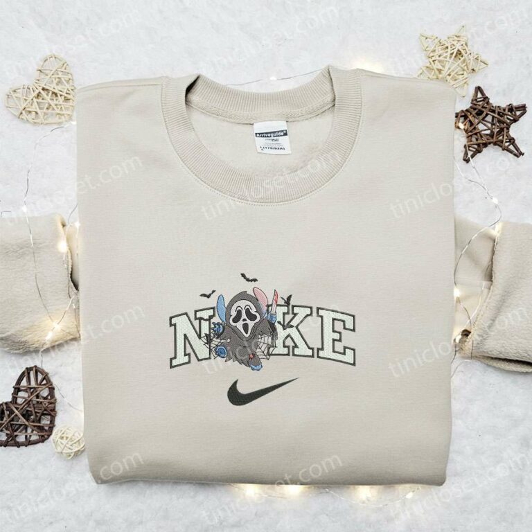 Nike x Ghostface Stitch Embroidered Sweatshirt, Halloween Embroidered T ...