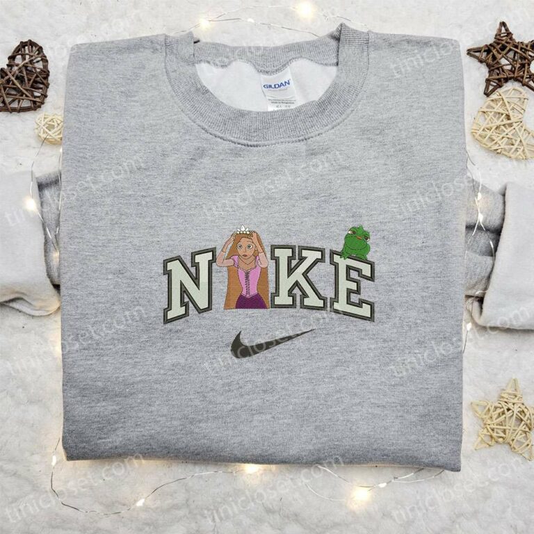 Rapunzel and Lizard x Nike Cartoon Embroidered Shirt, Disney Characters ...