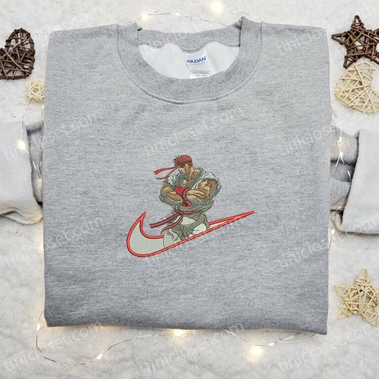 Ryu x Swoosh Game Embroidered Sweatshirt, Street Fighte Embroidered ...