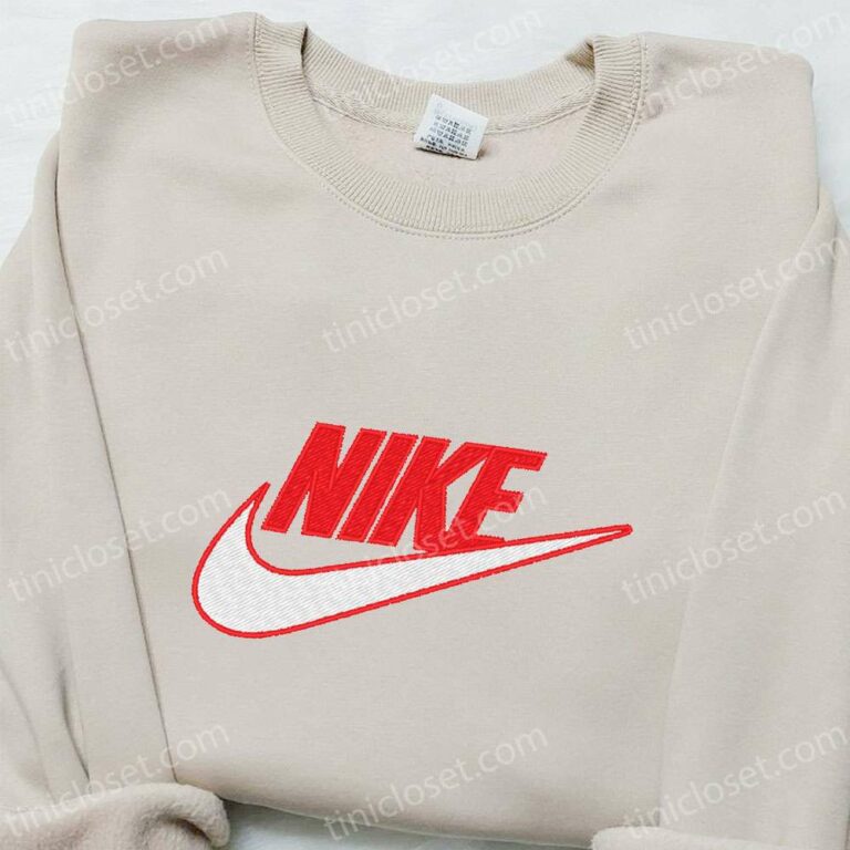 Swoosh Nike Embroidered Shirt, Nike Inspired Embroidered Sweatshirt ...