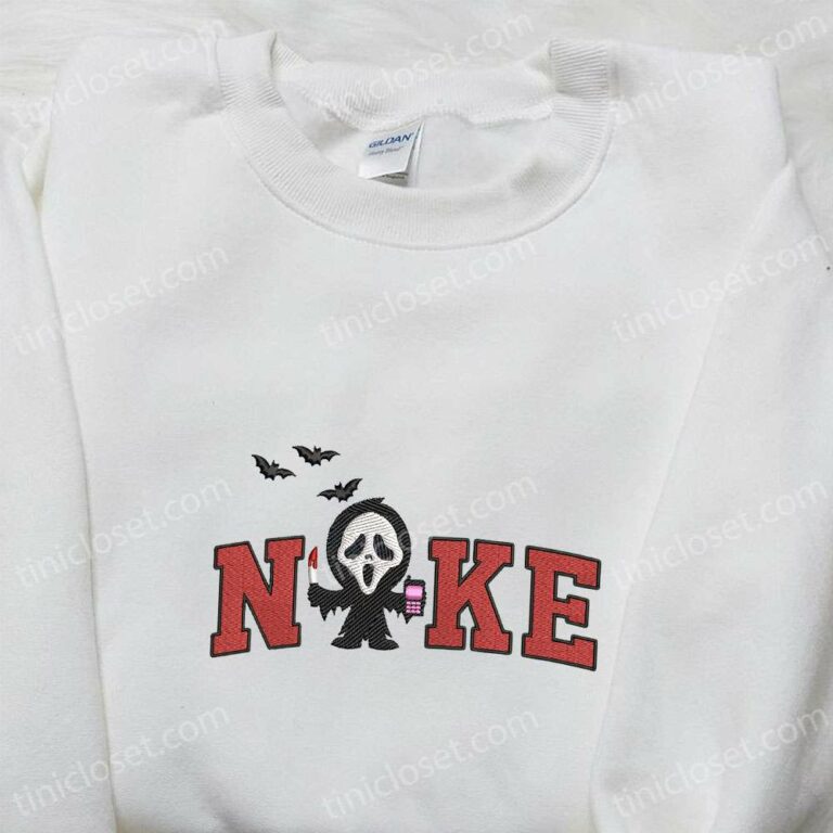 Nike x Ghost Face Embroidered Shirt, Nike Inspired Embroidered Shirt ...