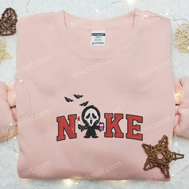 Nike x Ghost Face Embroidered Shirt, Nike Inspired Embroidered Shirt ...