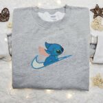 Stitch x Swoosh Cartoon Embroidered Hoodie, Disney Characters ...