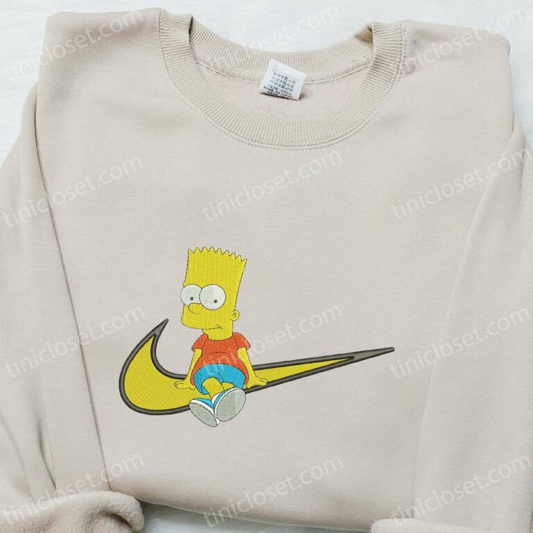 Swoosh x Bart Simpson Cartoon Embroidered Hoodie, Cartoon Clothing ...