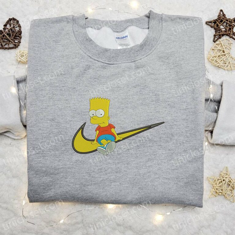 Swoosh x Bart Simpson Cartoon Embroidered Hoodie, Cartoon Clothing ...