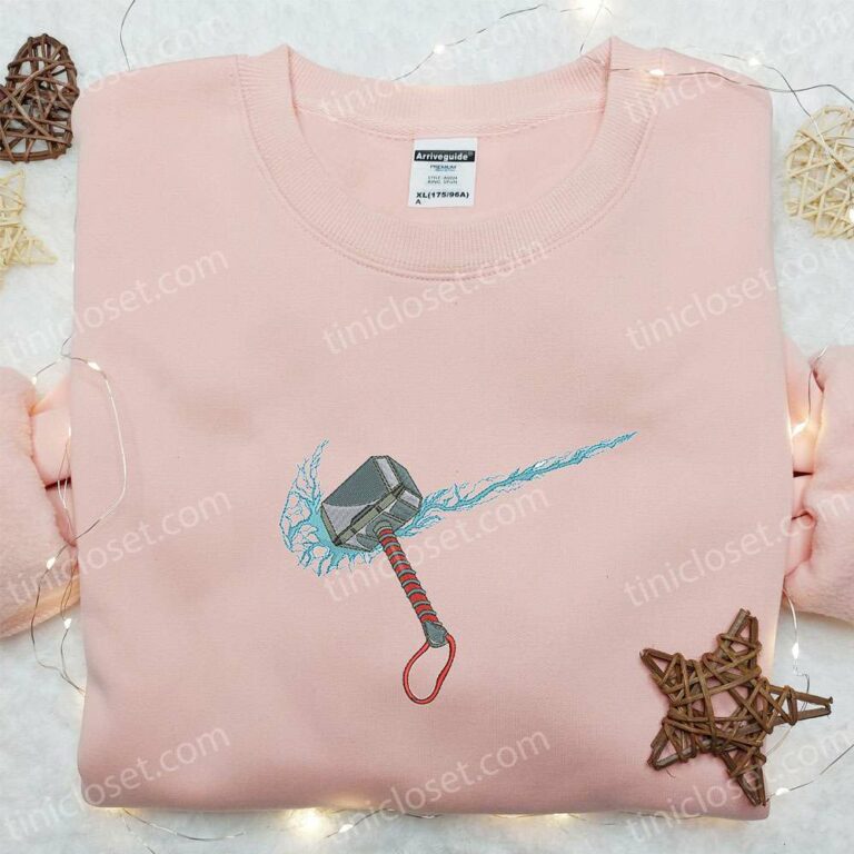 Thor Hammer x Swoosh Movie Embroidered Hoodie, Marvel Cinematic ...