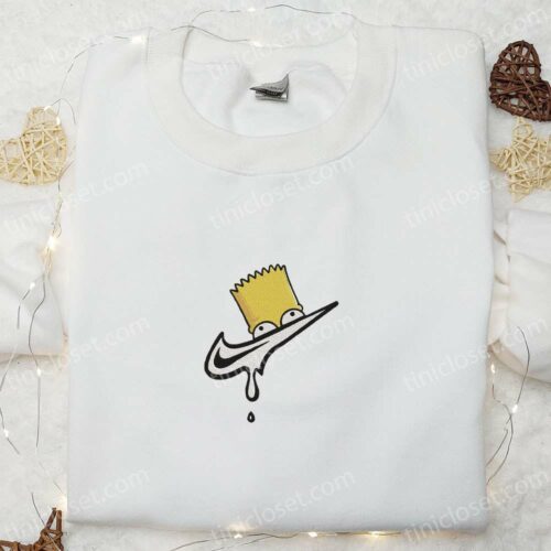 Bart Simpson Melt x Swoosh Cartoon Embroidered Sweatshirt, Nike ...