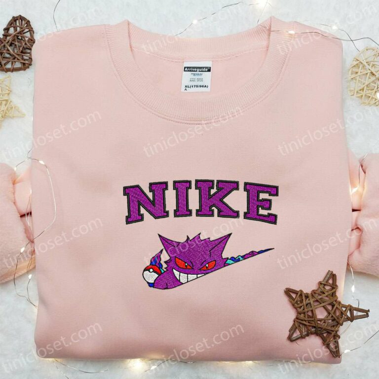 Nike x Gengar Anime Embroidered Sweatshirt, Pokemon Embroidered Shirt ...