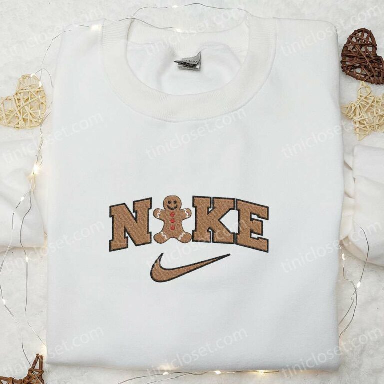 Gingerbread x Nike Embroidered Sweatshirt, Christmas Embroidered Shirt ...