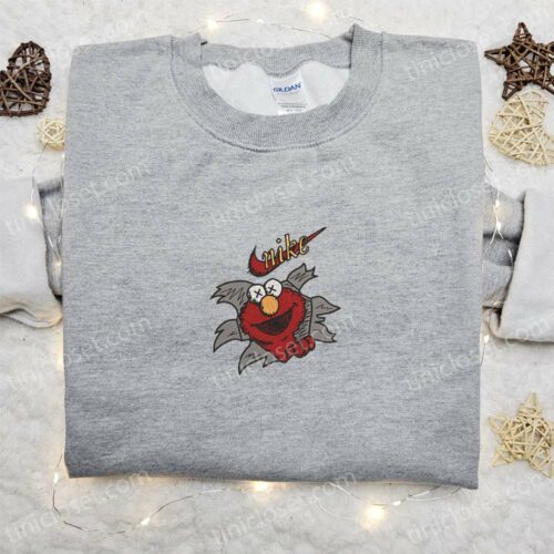 Elmo x Swoosh Cartoon Embroidered Sweatshirt, Nike Inspired Embroidered ...