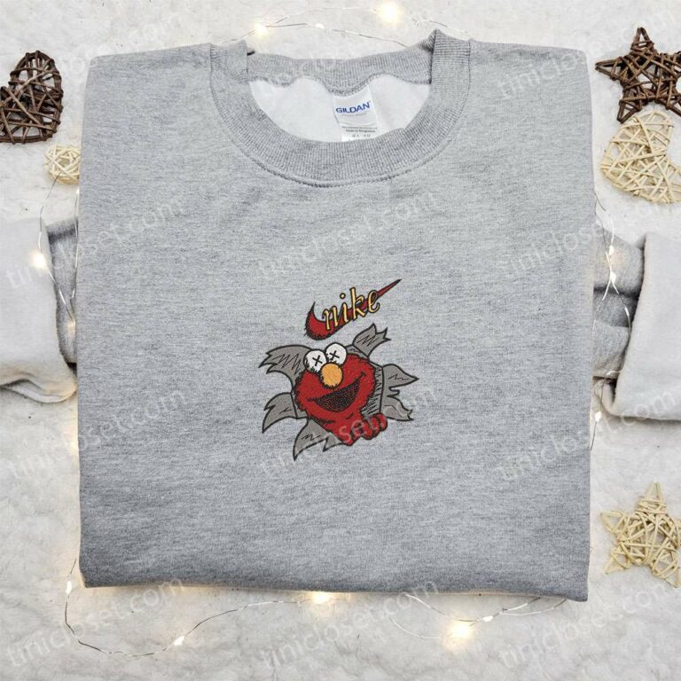 Elmo x Swoosh Cartoon Embroidered Sweatshirt, Nike Inspired Embroidered ...