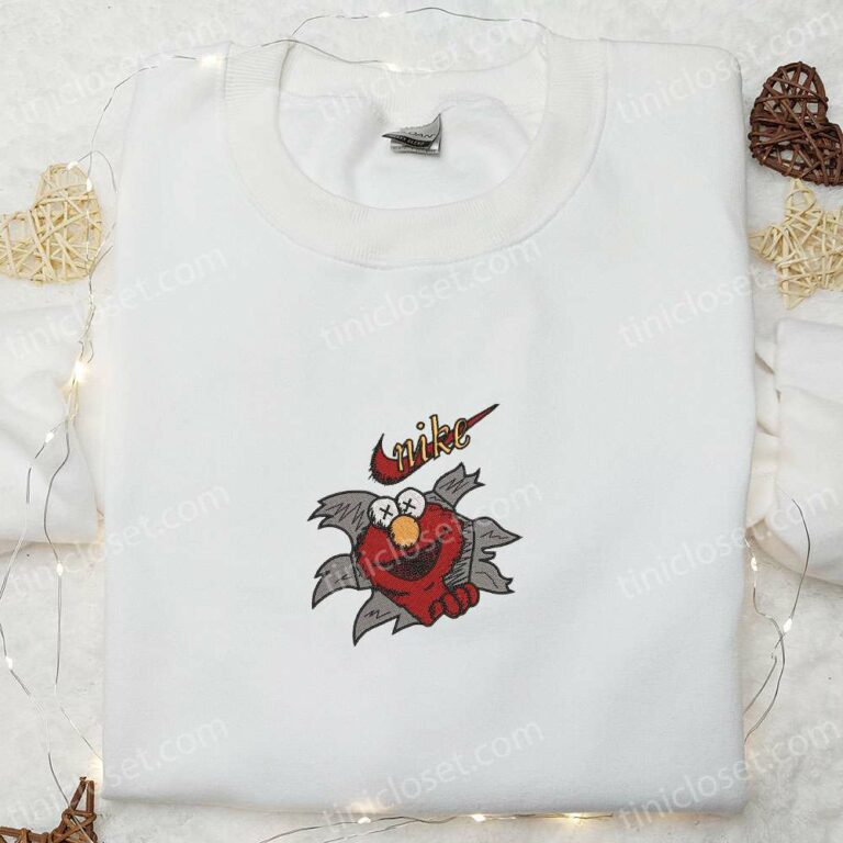 Elmo x Swoosh Cartoon Embroidered Sweatshirt, Nike Inspired Embroidered ...