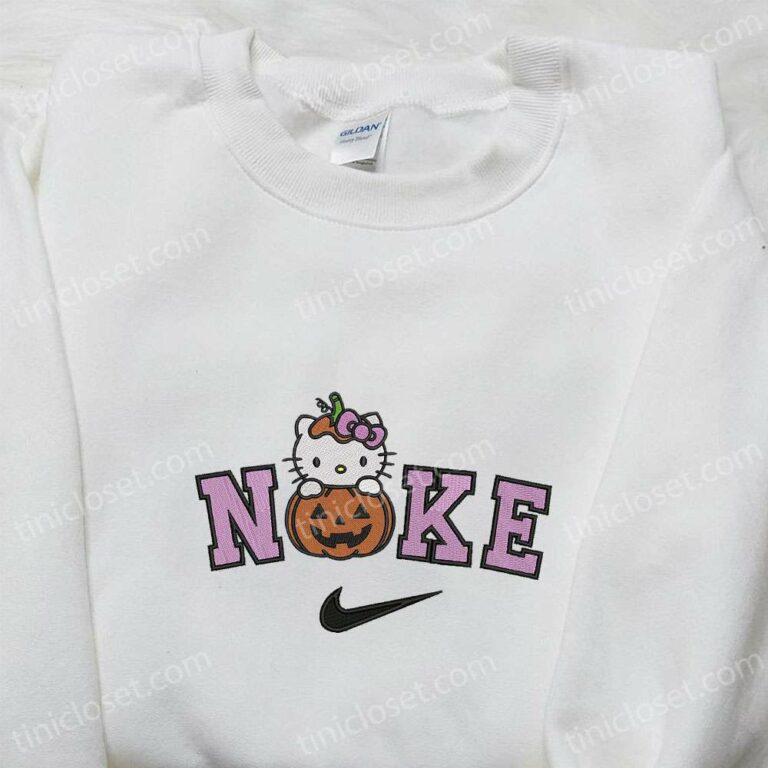 Hello Kitty x Nike Cartoon Embroidered Tshirt, Hello Kitty Embroidered ...