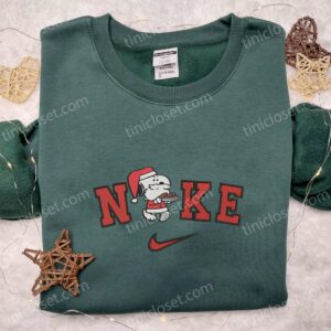 Nike x Snoopy Christmas Santa Claus Embroidered Sweatshirt, Nike ...