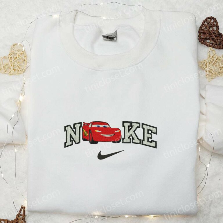 Nike x Lightning McQueen Pixar Cars Embroidered Sweatshirt, Disney Pixar Cars Embroidered Hoodie ...