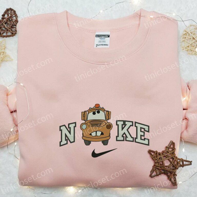 Nike x Tow Mater Cars Embroidered Shirt, Pixar Cars Disney Cartoon ...