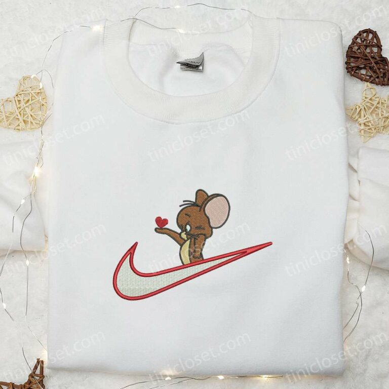 Swoosh x Jerry Give Heart Embroidered Sweatshirt, Tom and Jerry ...