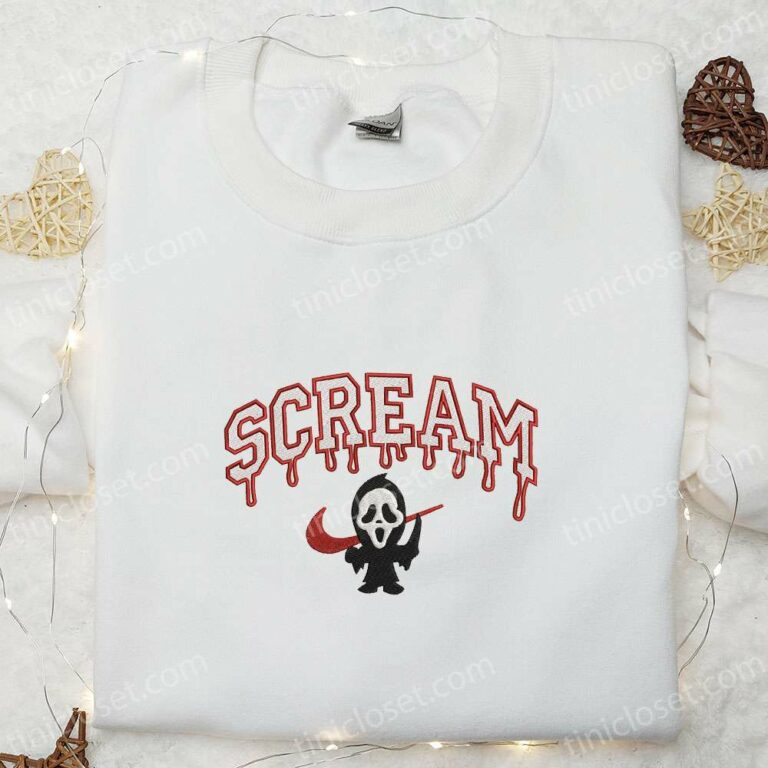 Swoosh x Scream Ghostface Embroidered Sweatshirt, Horror Movie ...