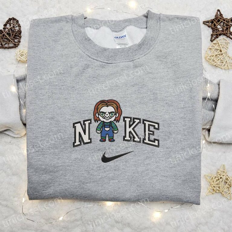 Chibi Chucky x Nike Embroidered Sweatshirt, Horror Movie Embroidered ...