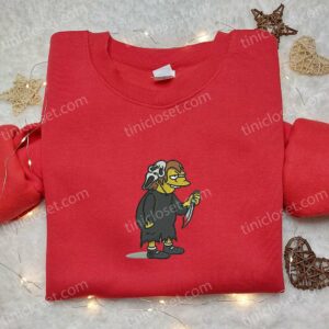 Nelson Muntz Ghostface Bloody Knife Embroidered Sweatshirt, The ...