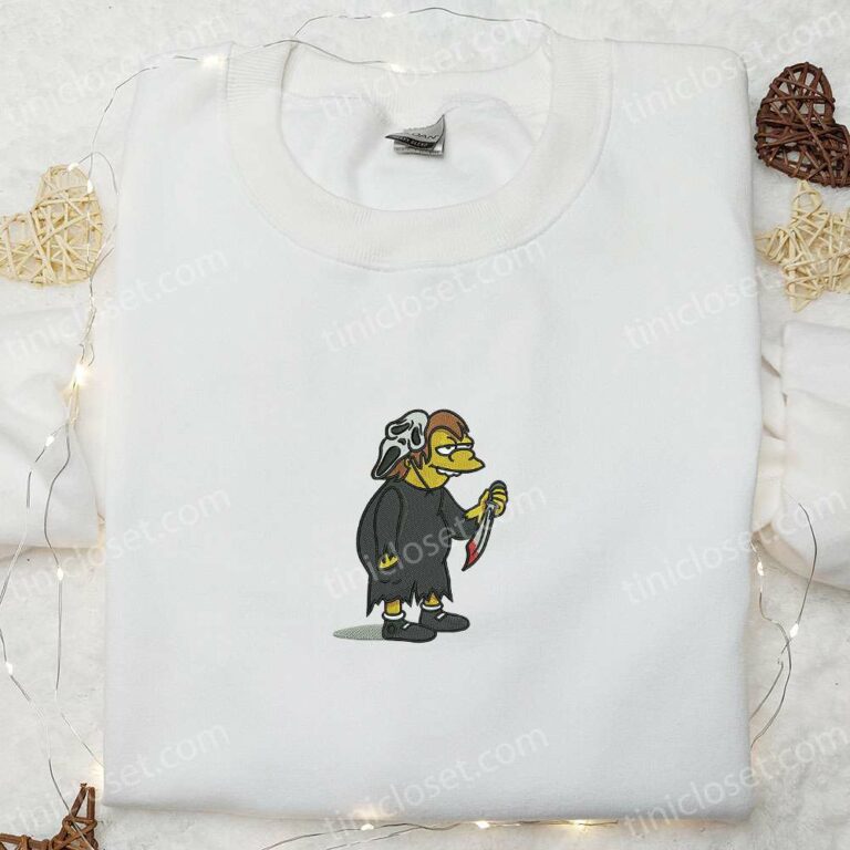 Nelson Muntz Ghostface Bloody Knife Embroidered Sweatshirt, The ...
