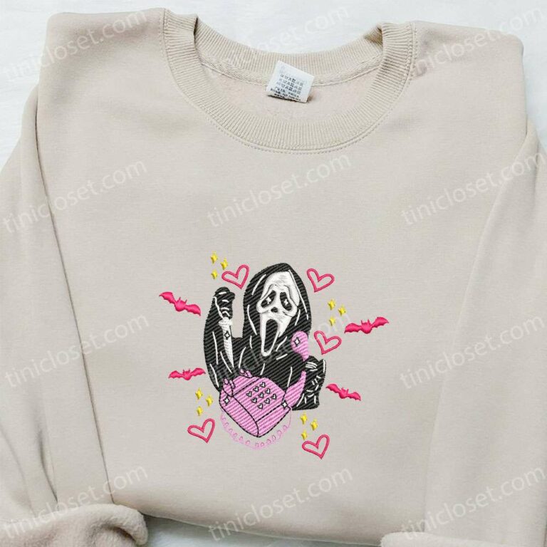 Ghost Face Scream Horror Movie Embroidered T-shirt - Small Gifts Great Love