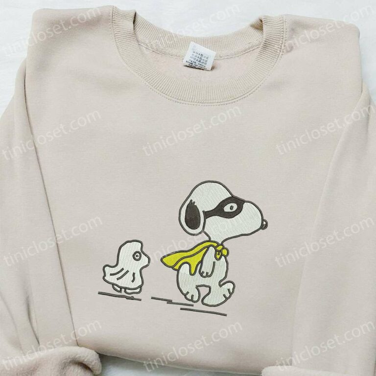 Super Snoopy Embroidered T-shirt, Peanuts Cartoon Embroiderd Hoodie ...