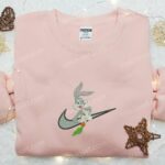 Bugs Bunny Eating Carrot x Nike Swoosh Embroidered Shirt, Disney Looney ...