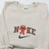 Elmo Muppet x Nike Embroidered Shirt, Sesame Street Cartoon Embroidered ...