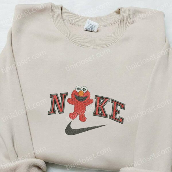 Elmo Muppet x Nike Embroidered Shirt, Sesame Street Cartoon Embroidered ...