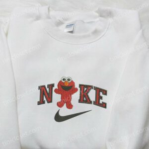 Elmo Muppet x Nike Embroidered Shirt, Sesame Street Cartoon Embroidered ...