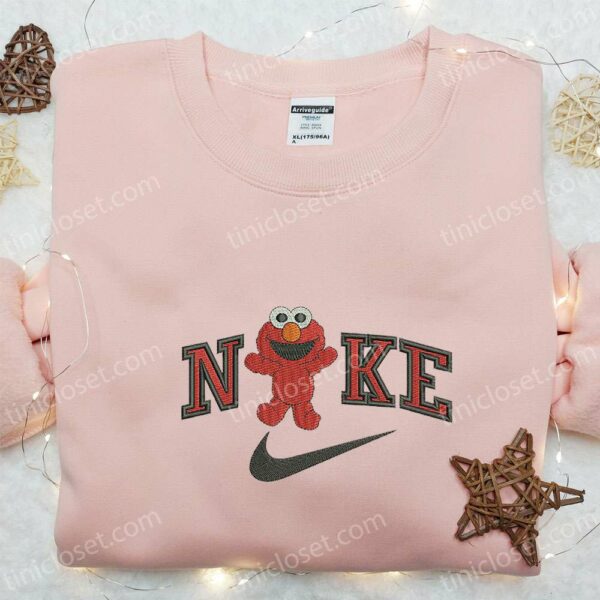 Elmo Muppet x Nike Embroidered Shirt, Sesame Street Cartoon Embroidered ...