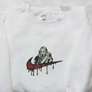 Ghostface Scream x Nike Swoosh Embroidered Shirt, Horror Movies ...