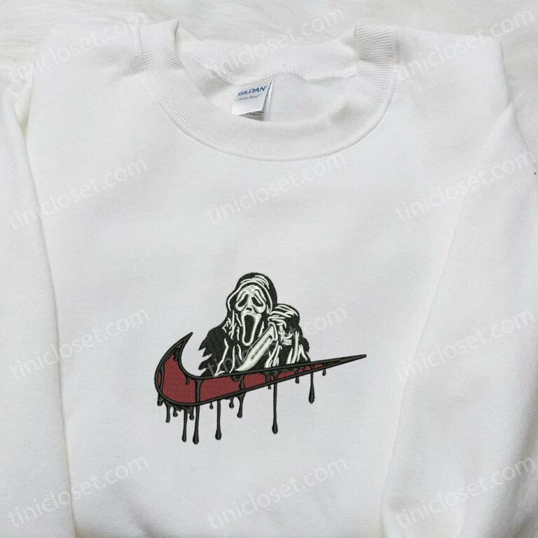 Ghostface Scream x Nike Swoosh Embroidered Shirt, Horror Movies ...
