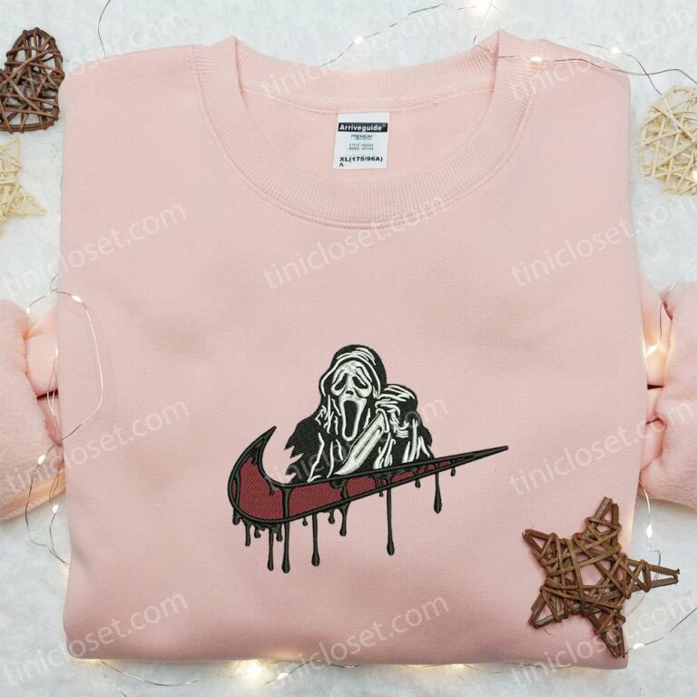 Ghostface Scream x Nike Swoosh Embroidered Shirt, Horror Movies ...