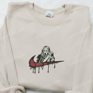 Ghostface Scream x Nike Swoosh Embroidered Shirt, Horror Movies ...