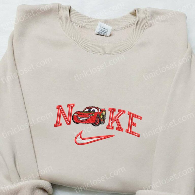 Lightning McQueen x Nike Embroidered Shirt, Disney Cars Embroidered Hoodie, Nike Inspired ...
