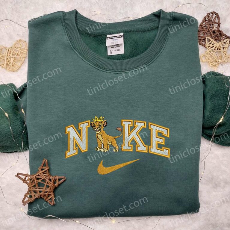 Simba With Crown x Nike Embroidered Shirt, Disney Characters ...