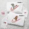Tom And Jerry Giving Heart x Nike Couple Embroidered Shirt, Cartoon ...