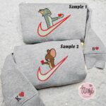 Tom And Jerry Giving Heart x Nike Couple Embroidered Shirt, Cartoon ...