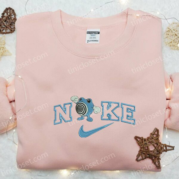 Poliwhirl x Nike Swoosh Embroidered Shirt, Pokemon Anime Embroidered ...