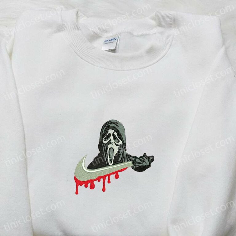 Scream Ghostface x Nike Swoosh Embroidered Shirt, Horror Movie ...