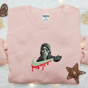 Scream Ghostface x Nike Swoosh Embroidered Shirt, Horror Movie ...