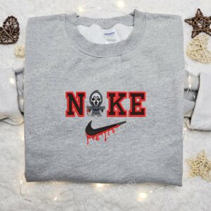 Ghostface Chibi x Nike Embroidered Shirt, Horror Movie Embroidered ...