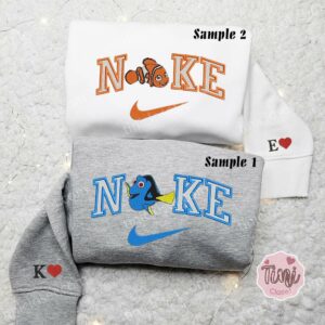 Dory And Nemo x Nike Embroidered Couple Shirt, Disney Finding Nemo ...