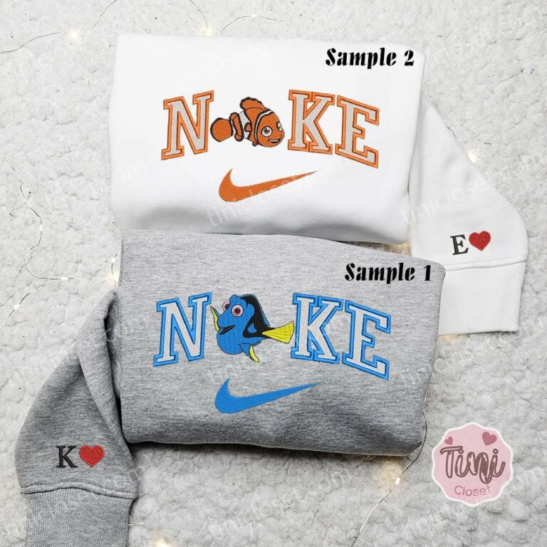 Dory And Nemo x Nike Embroidered Couple Shirt, Disney Finding Nemo ...