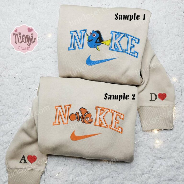 Dory And Nemo x Nike Embroidered Couple Shirt, Disney Finding Nemo ...
